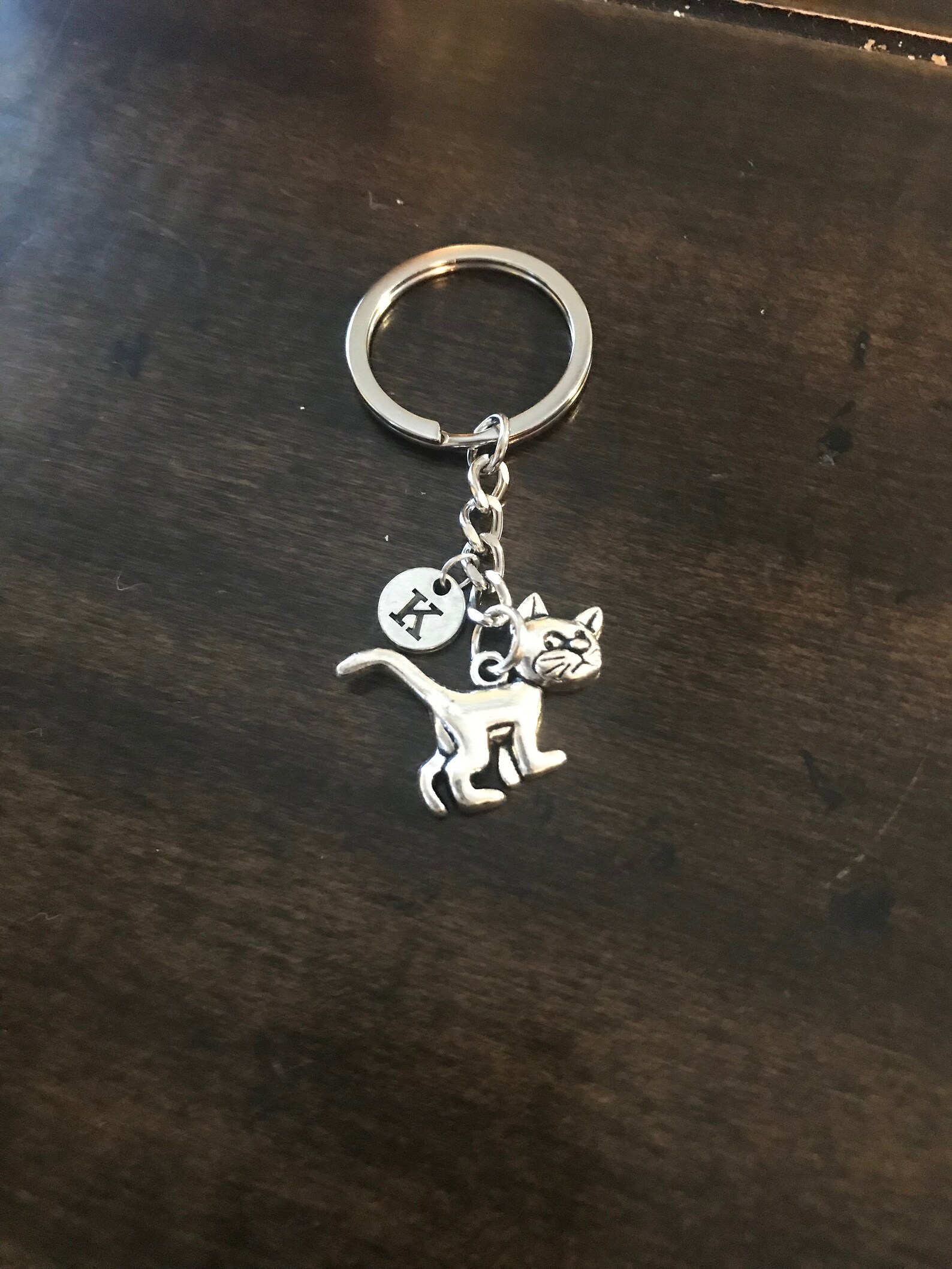 Cat Initial Key Chain Cat Key Chain Cat AG4 - Etsy