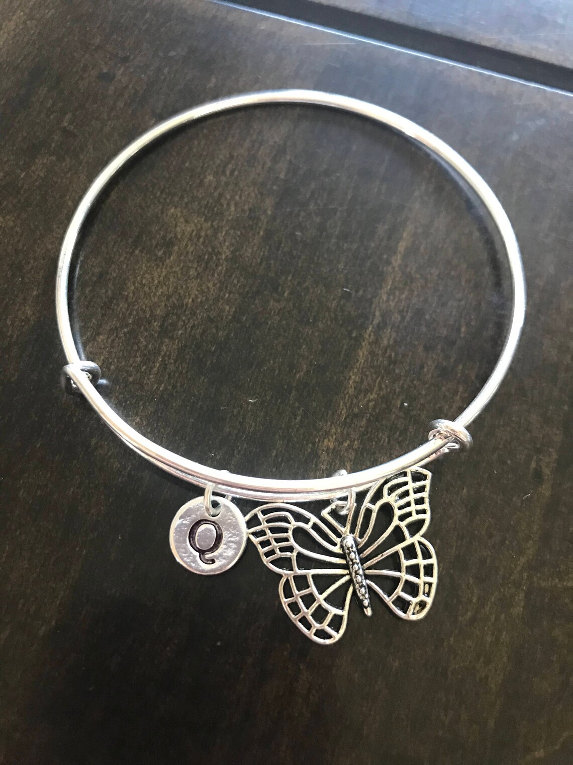 Butterfly Initial Bracelet Butterfly Jewelry Butterfly Charm - Etsy Denmark