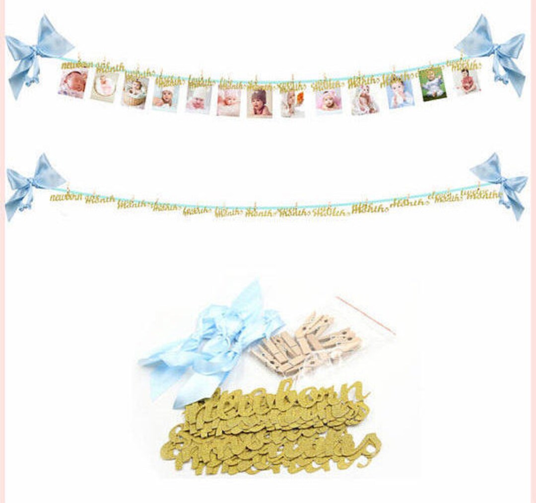 First Birthday Photo Banner, 1st Birthday Banner,first Year Boy Banner ...