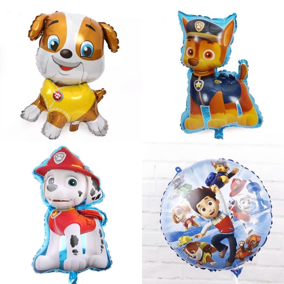 Set of 4 Balloons Marshall Foil Balloon , Rubble, Chase and Paw Patrol ...