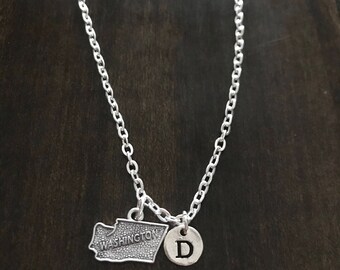 Personalized Washington Necklace US State Map Necklace - Etsy