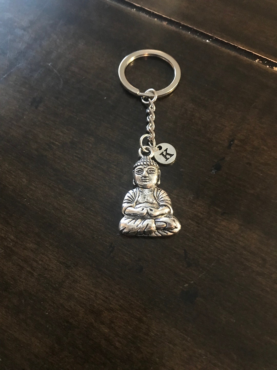 Buddha Initial Key Chain, Buddha Key Chain, Buddha AG3 - Etsy