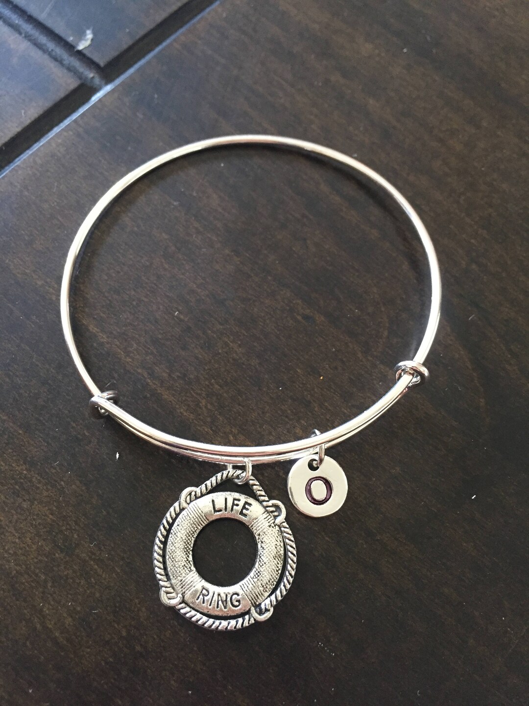 Life Guard Ring Initial Bracelet Life Guard Ring Charm - Etsy