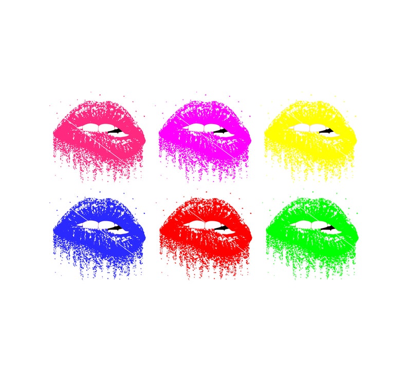 Dripping Lips Svg Dxf Png Biting Lips SVG Glitter Lips | Etsy