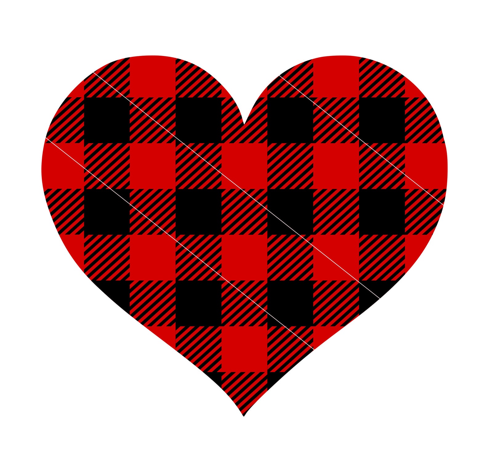 Buffalo Plaid Heart Svg Dxf Png Plaid Design Plaid Heart | Etsy