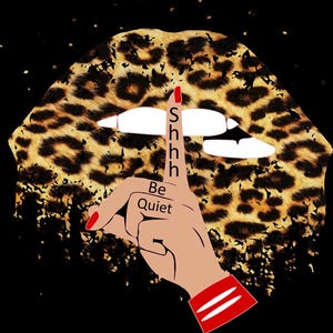 Shhh Be Quiet Dripping Lips Png, Leopard Shhh Biting Lips Png, Lip ...