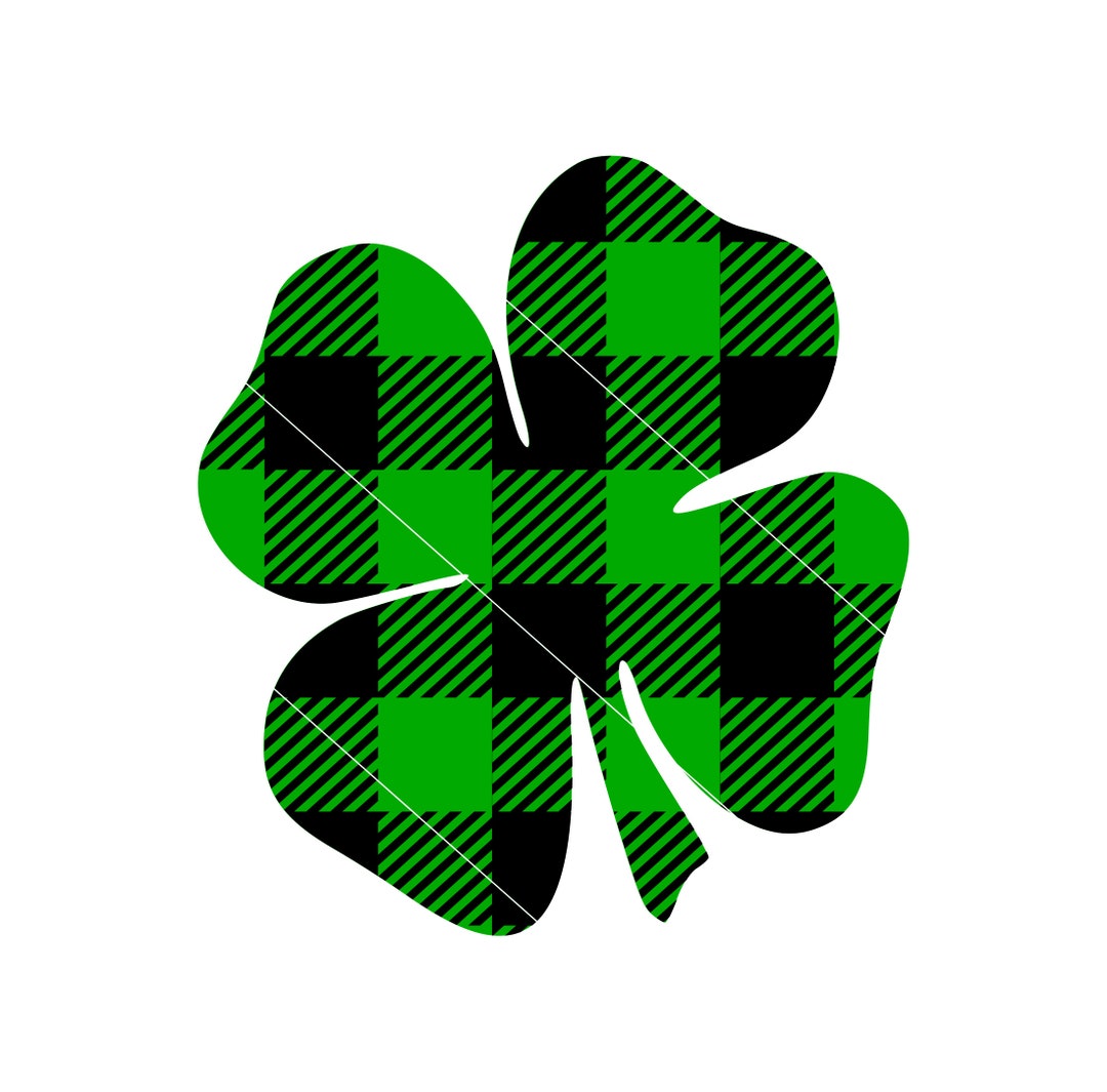 Buffalo Plaid Clover Svg, Dxf, Png, Plaid Design, Plaid Clover,buffalo ...