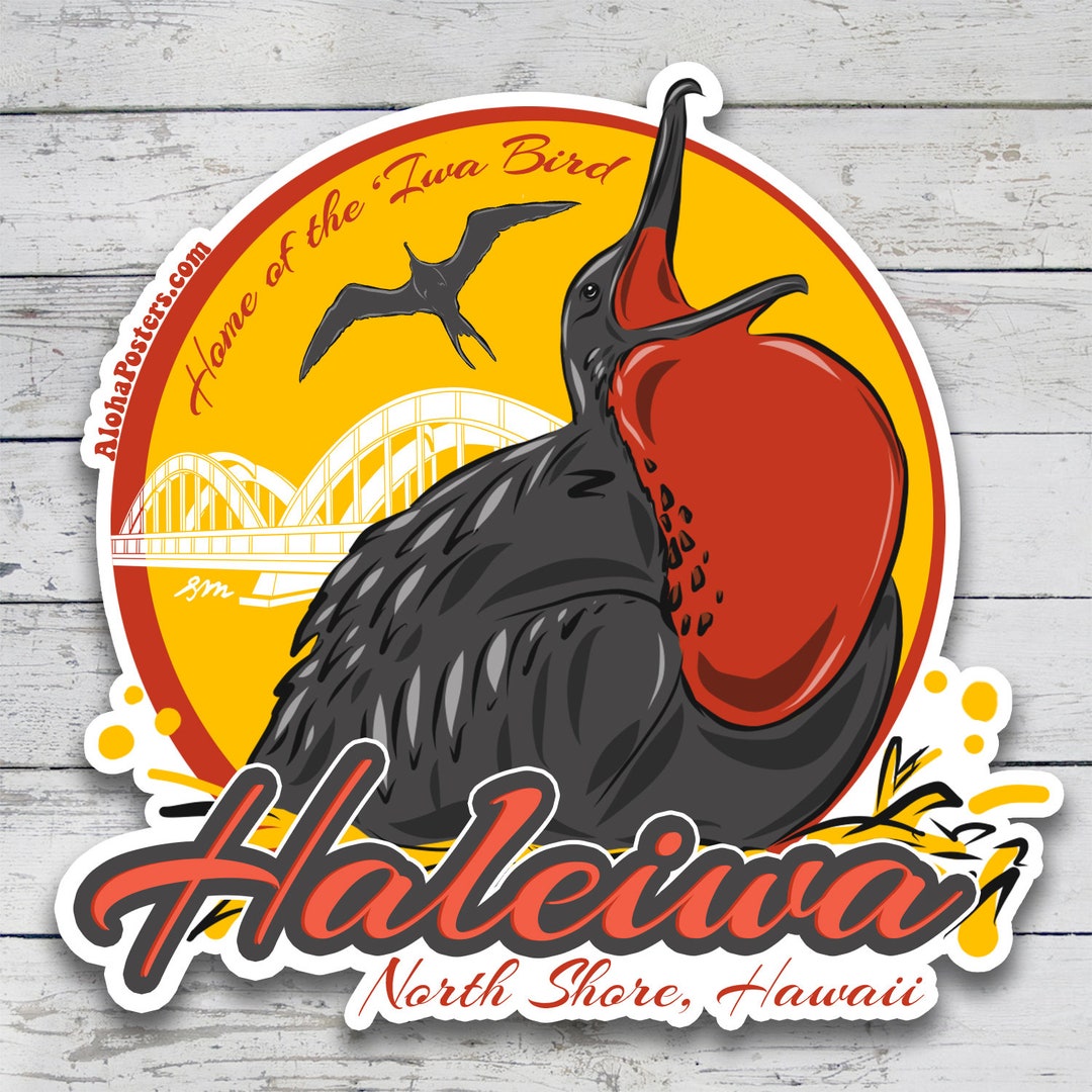 Iwa Bird Haleiwa Vintage, Hawaii Vinyl Sticker, Hydro Flask, Water ...