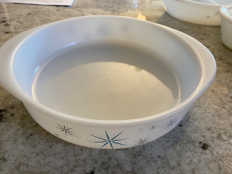 Vintage Mid Century Modern Milkglass Atomic Starburst Glasbake 1960s ...