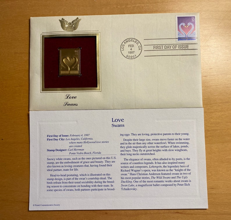 22kt Golden Replica First Day of Stamp Issue Envelopes With Stamps - Etsy