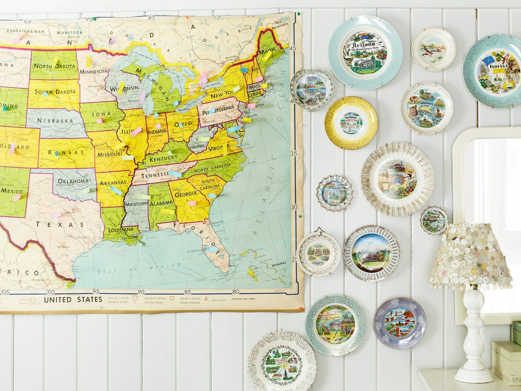 Retro Souvenir State and Commemorative Plates in Assorted Shapes and ...