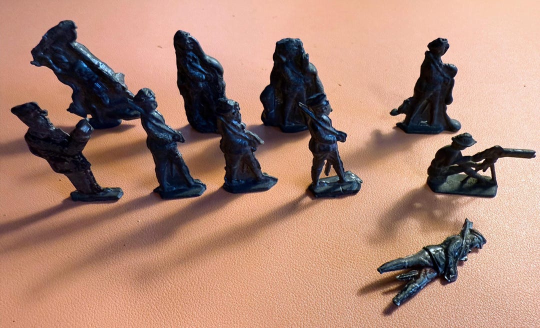10 Vtg Metal Lead Toy Figures - Etsy