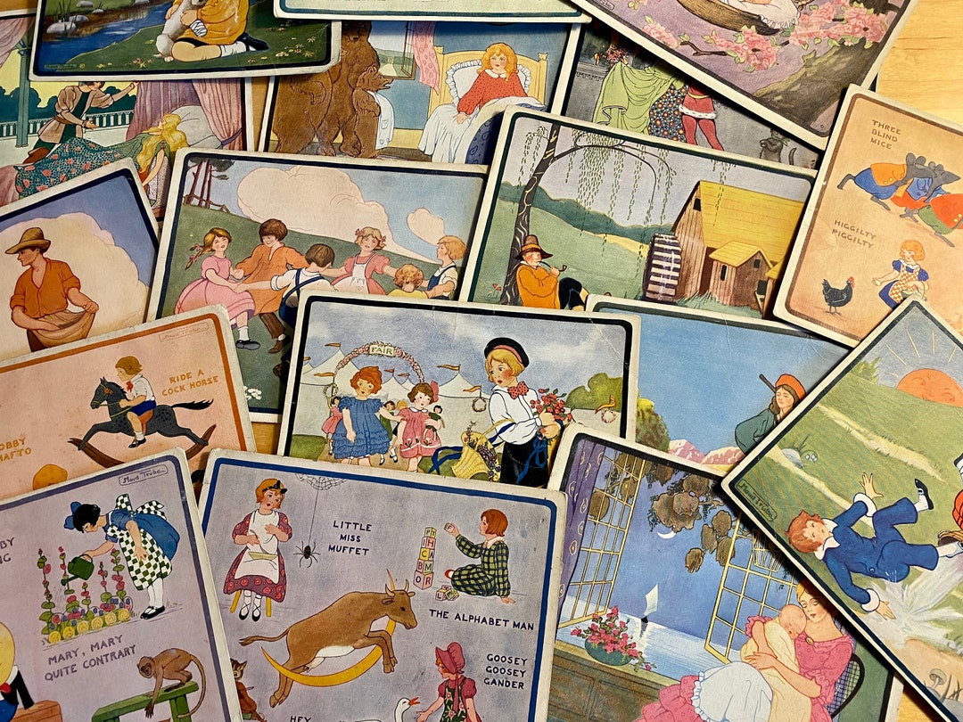 Vintage Maud Trube/artist-signed 1920s Little Tots Nursery Tunes Cards ...