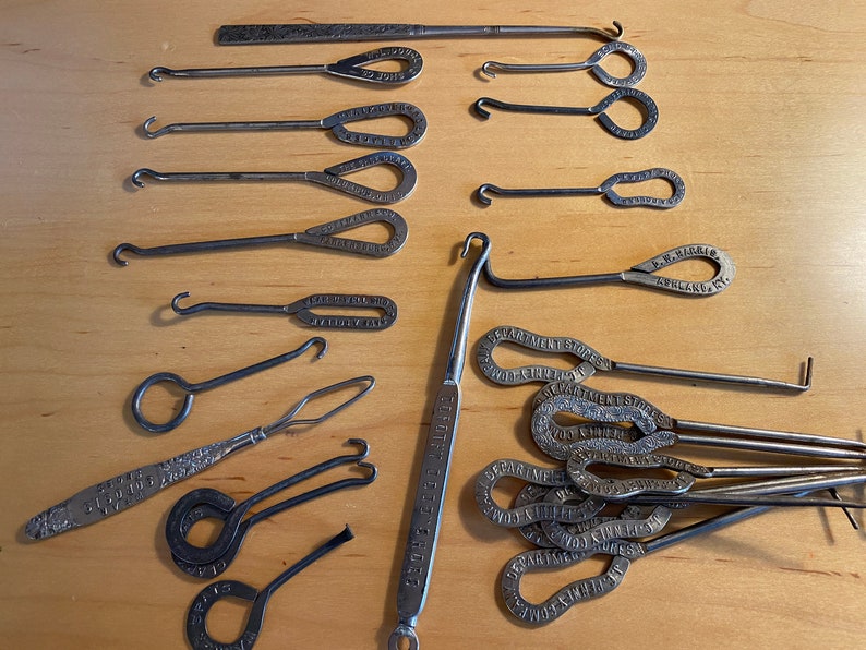 Vintage Antique Shoe Boot Glove Lace Puller Tool Buttonhooks ...