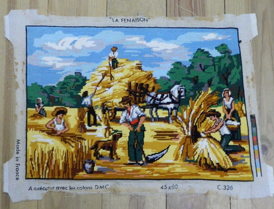 Horses, Horse Scene, Wall Hanging, Tapestry, Vintage French ...