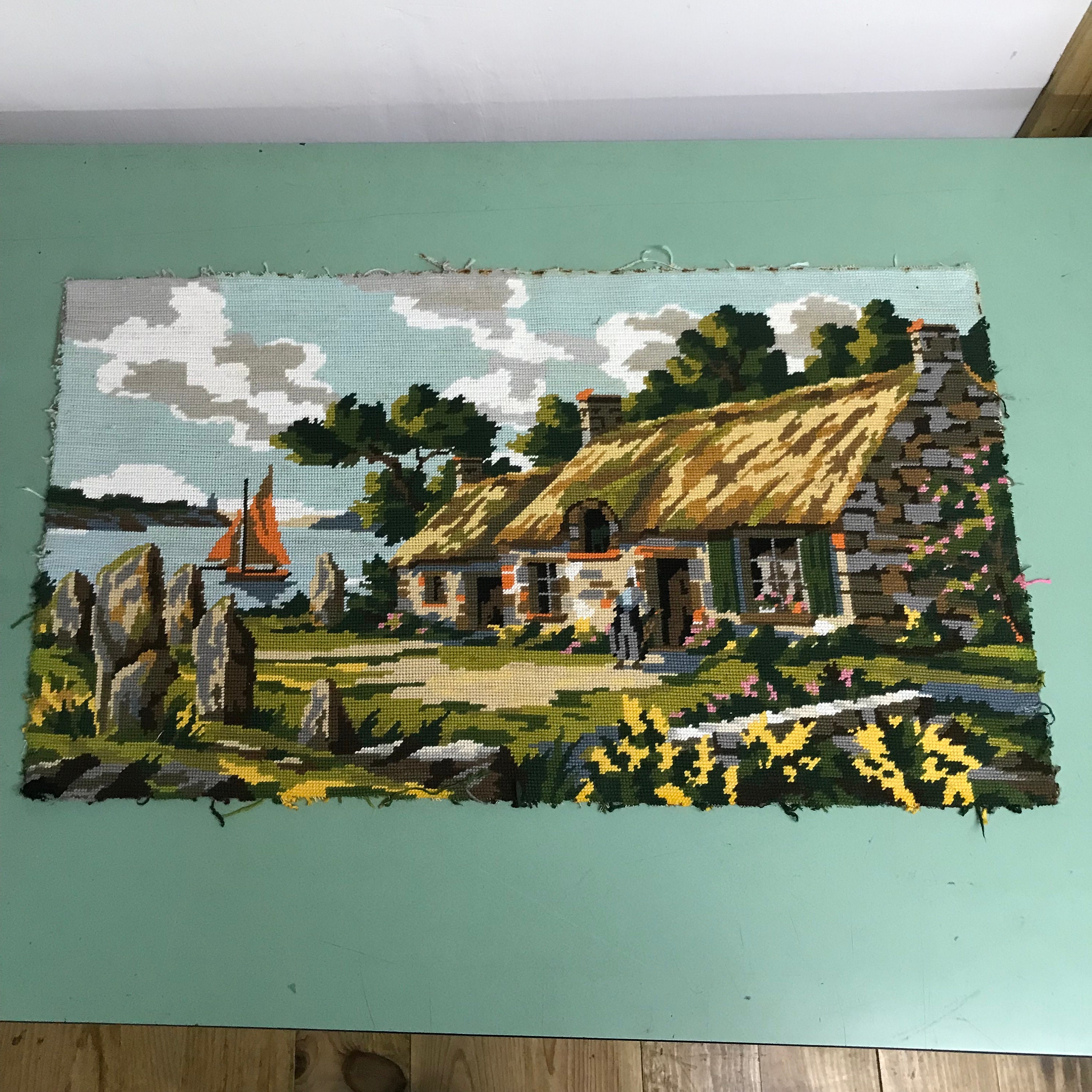 Vintage Canvas, Canevas, Vintage French, Needlepoint Canvas, Wall ...