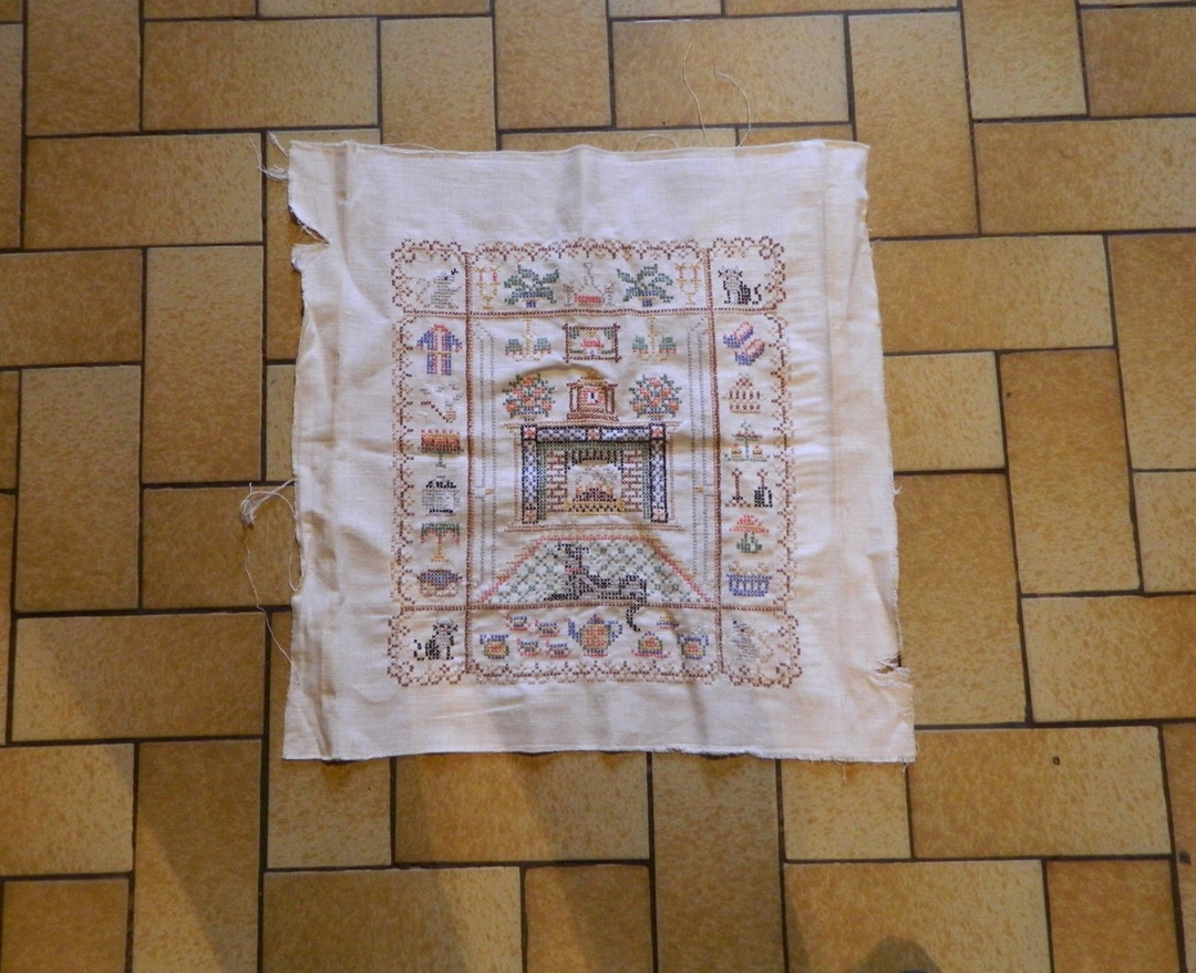 Sampler, French Sampler, Cross Stitch, Cross Stitch Aida, Vintage ...