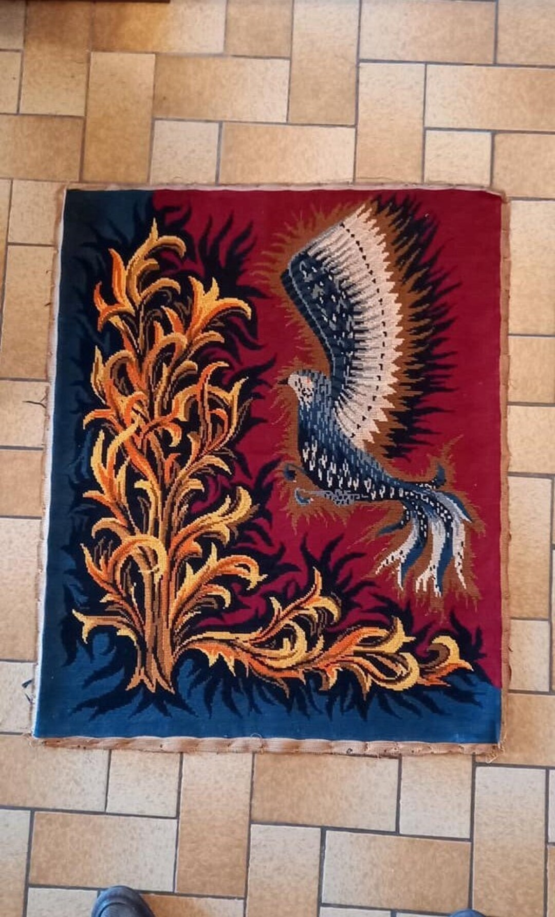 Bird Canvas, Bird Wall Art, Bird Tapestry, Vintage French, Bird ...