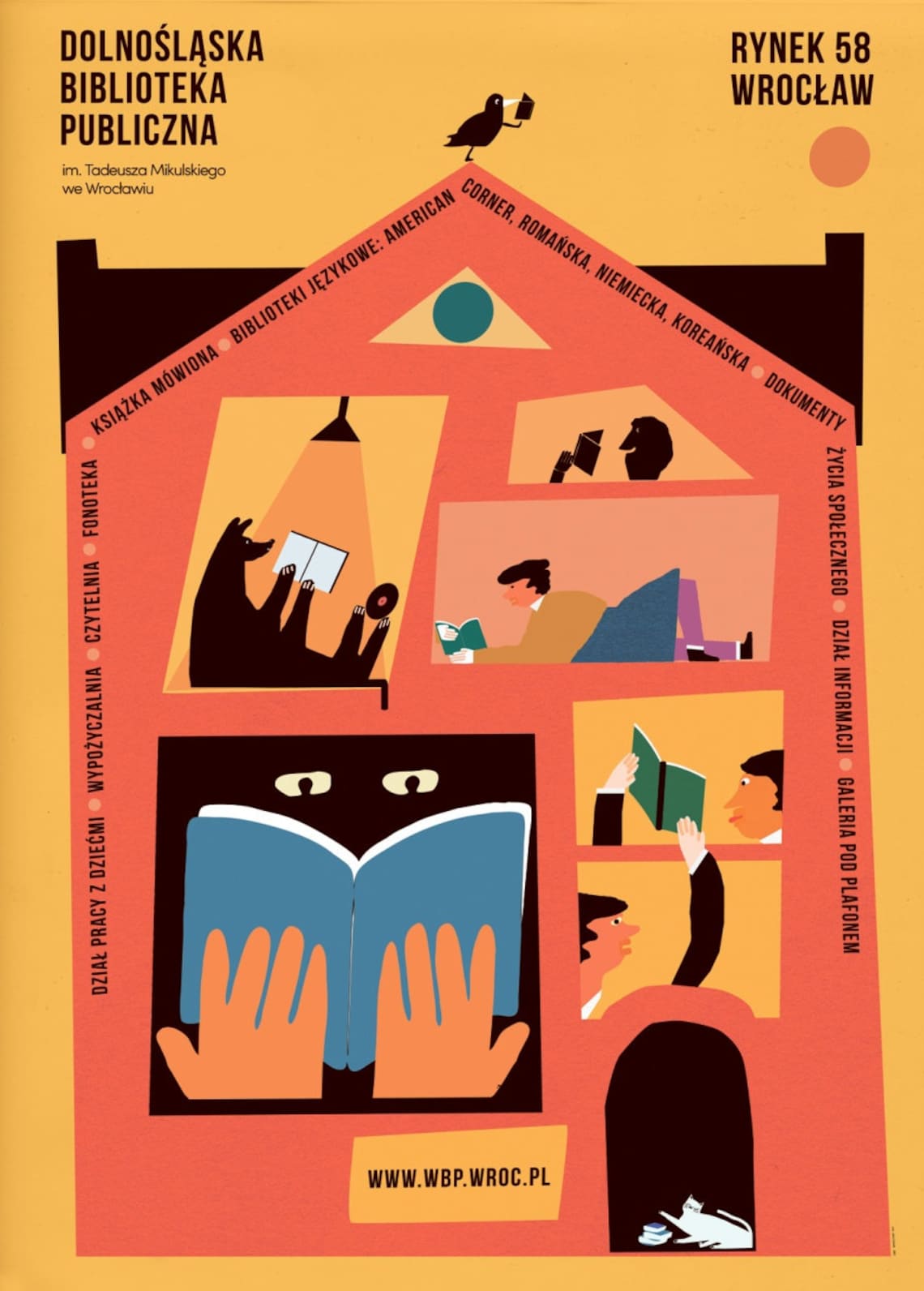 PUBLIC LIBRARY Original Polish Poster, Books, Literature, Reading ...