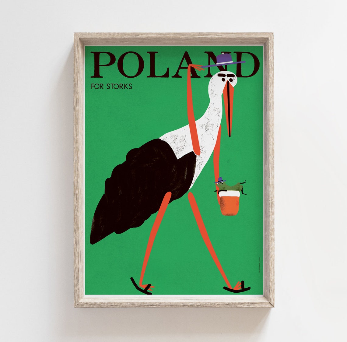 POLAND FOR STORKS Original Tourist Polish Poster, Vintage, Retro, Print ...