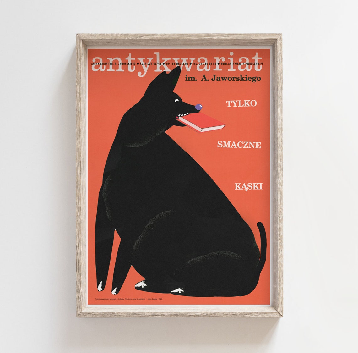 Dog With a Book in Mouth, Bookshop, Bookstore Poster, Antykwariat ...