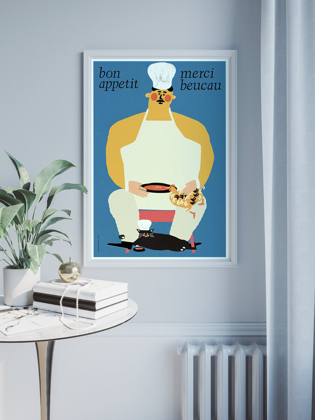 Bon Appetit Vegan Kitchen Chef Hen Cat Original Polish - Etsy