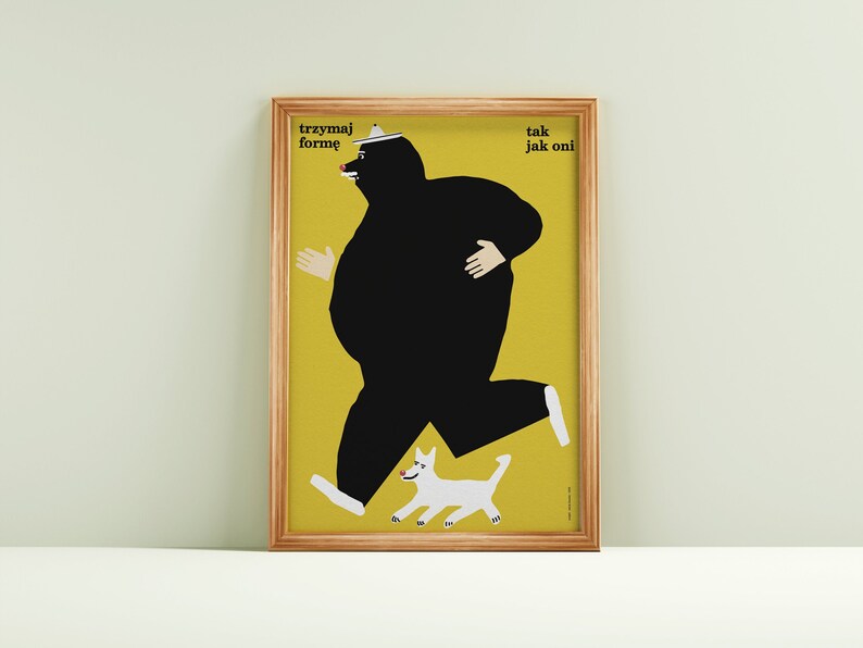 Be Fit Like Them, Runner, Dog, Original Polish Poster, Print ...