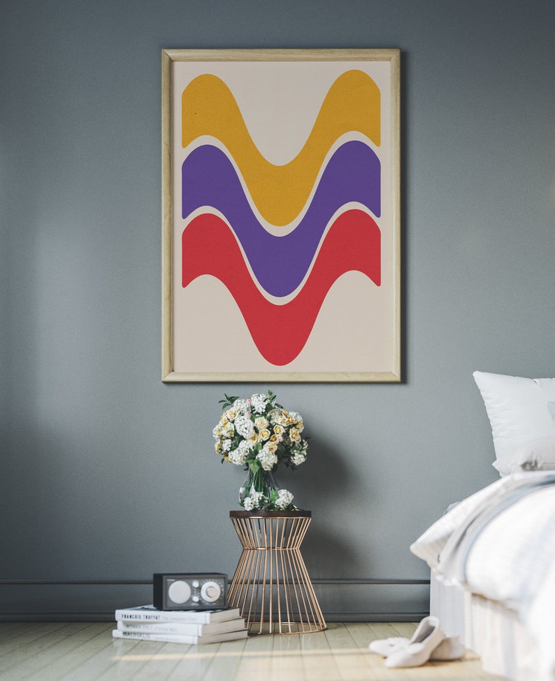 Poster, Digital, Download, Printable, Abstract, Color, Waves, Shapes ...