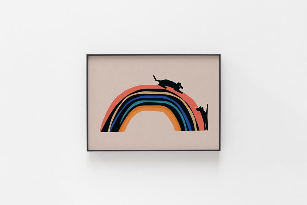 Dogs on Rainbow, Printable Poster, Small, Animals, Digital Download ...