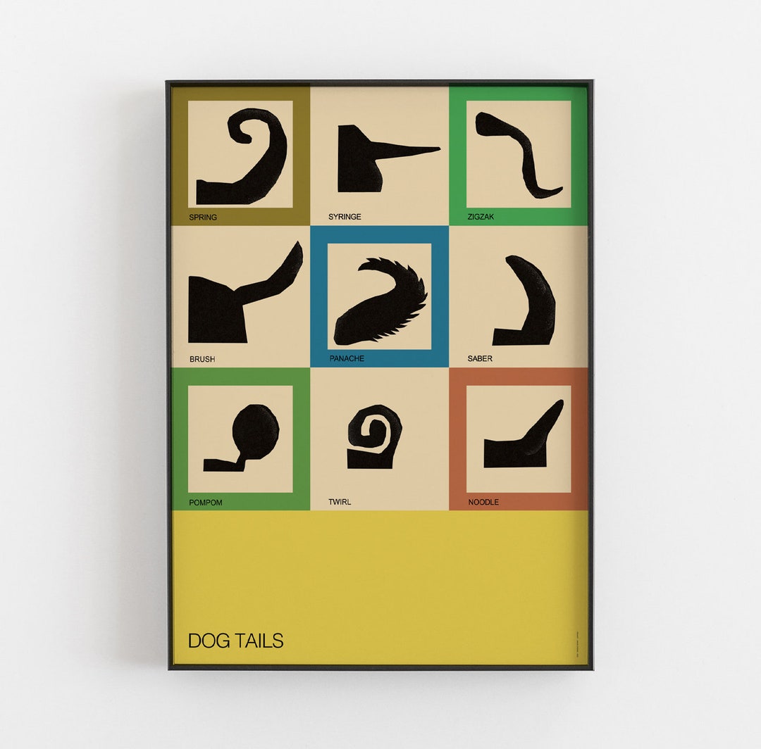 DOG TAILS TYPOLOGY Oryginal Polish Poster for Dog Lovers, Mongrels ...