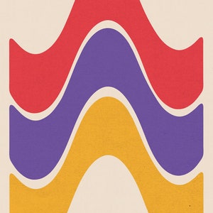 Poster, Digital, Download, Printable, Abstract, Color, Waves, Shapes ...
