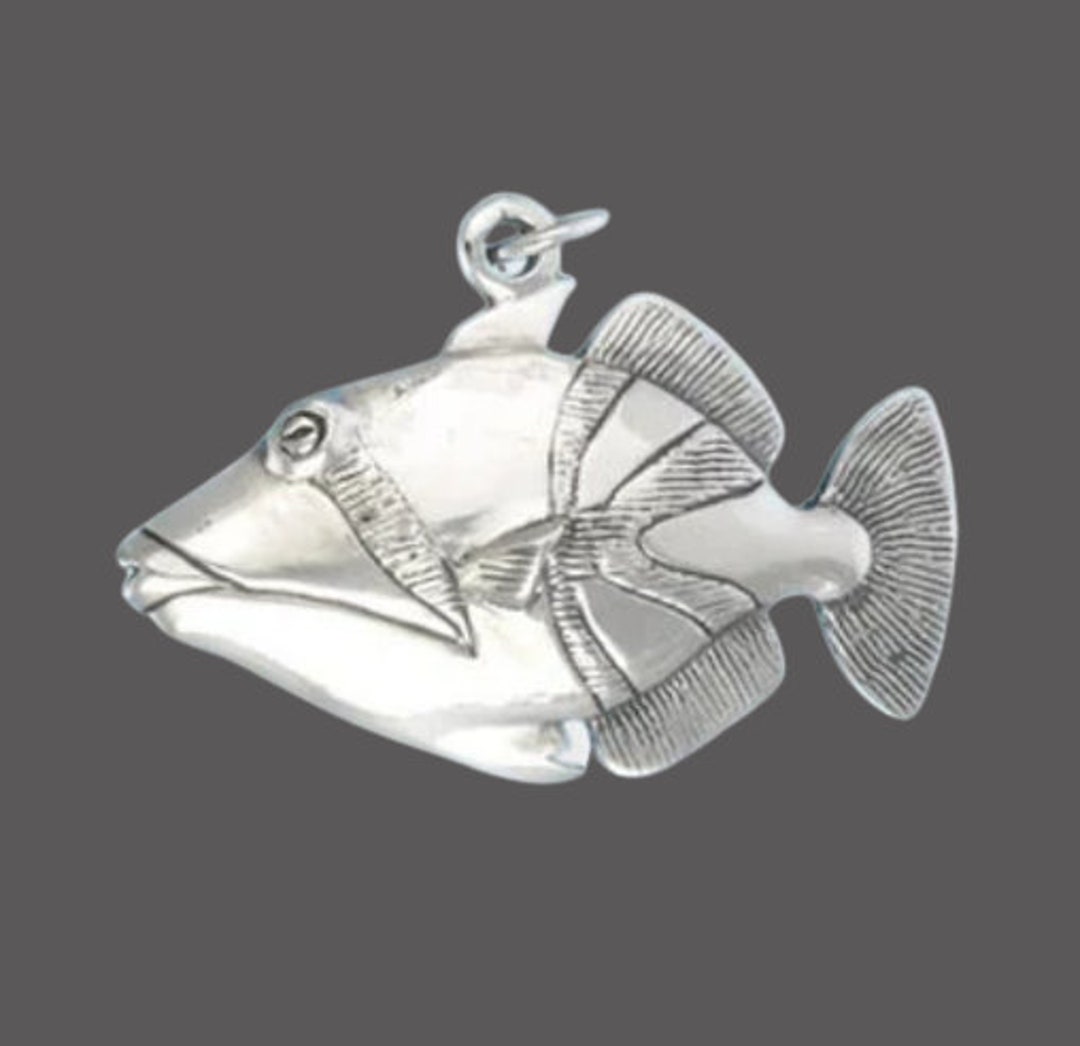 Sterling Silver Triggerfish Fish Charm Pendant - Etsy