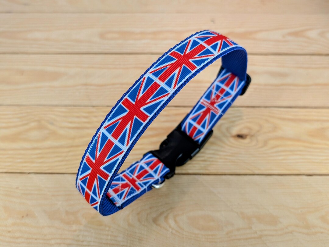 Union Jack Flag 25mm Wide Dog Collar - Etsy