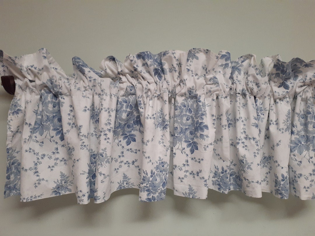 Laura Ashley Sophia Valances-blue & White-86" by 15" 2 Available ...