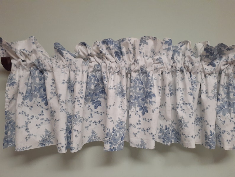 Laura Ashley Sophia Valances-blue & White-86" by 15" 6 Available ...