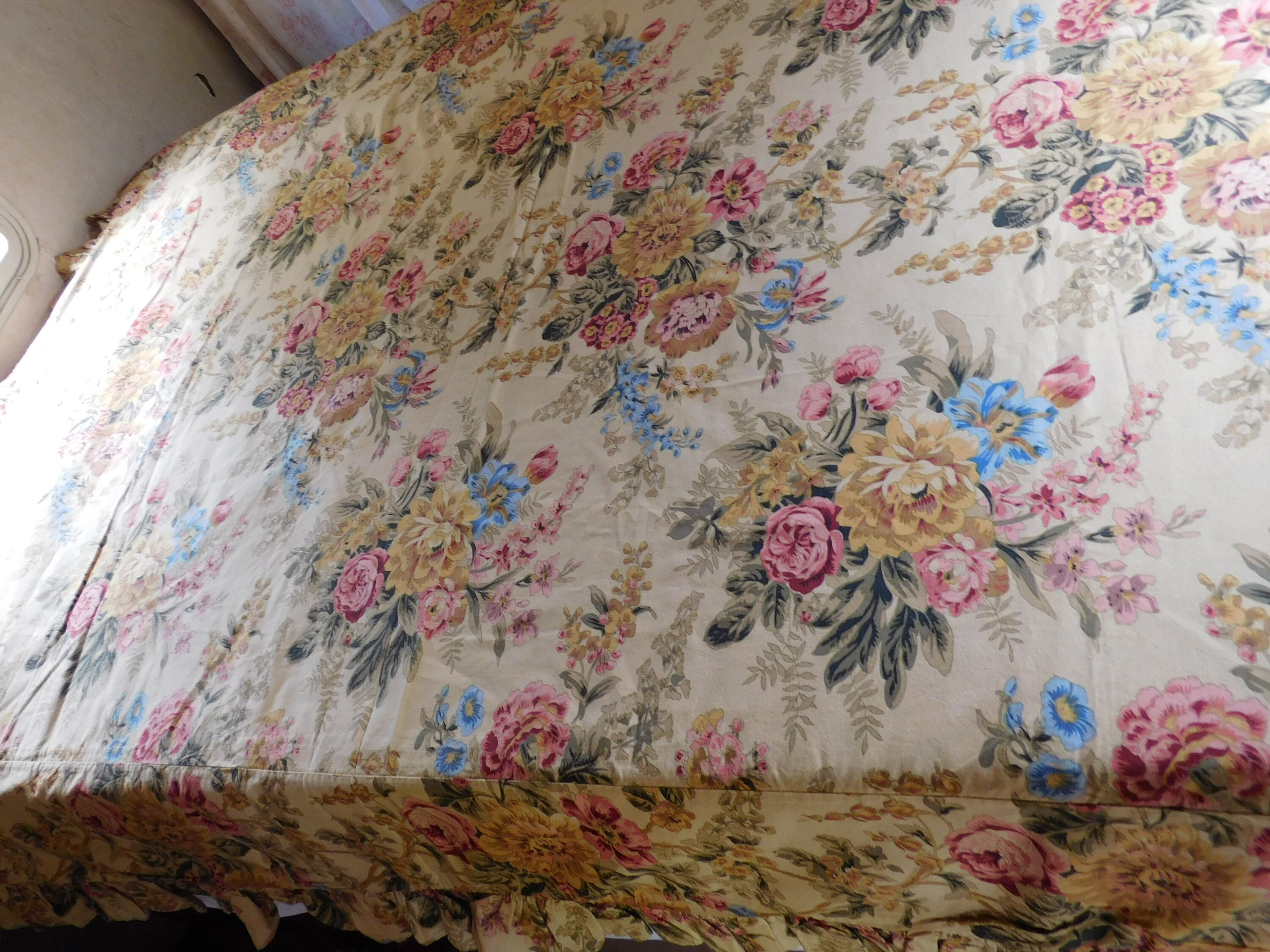 Ralph Lauren Astor Vintage Twin Ruffled Duvet Cover Cotton Colorful ...
