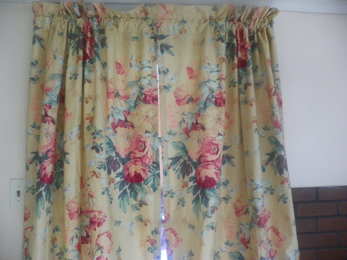 Vintage Ralph Lauren Drapes-elsa Grasslands-6 Pairs Available-cotton ...