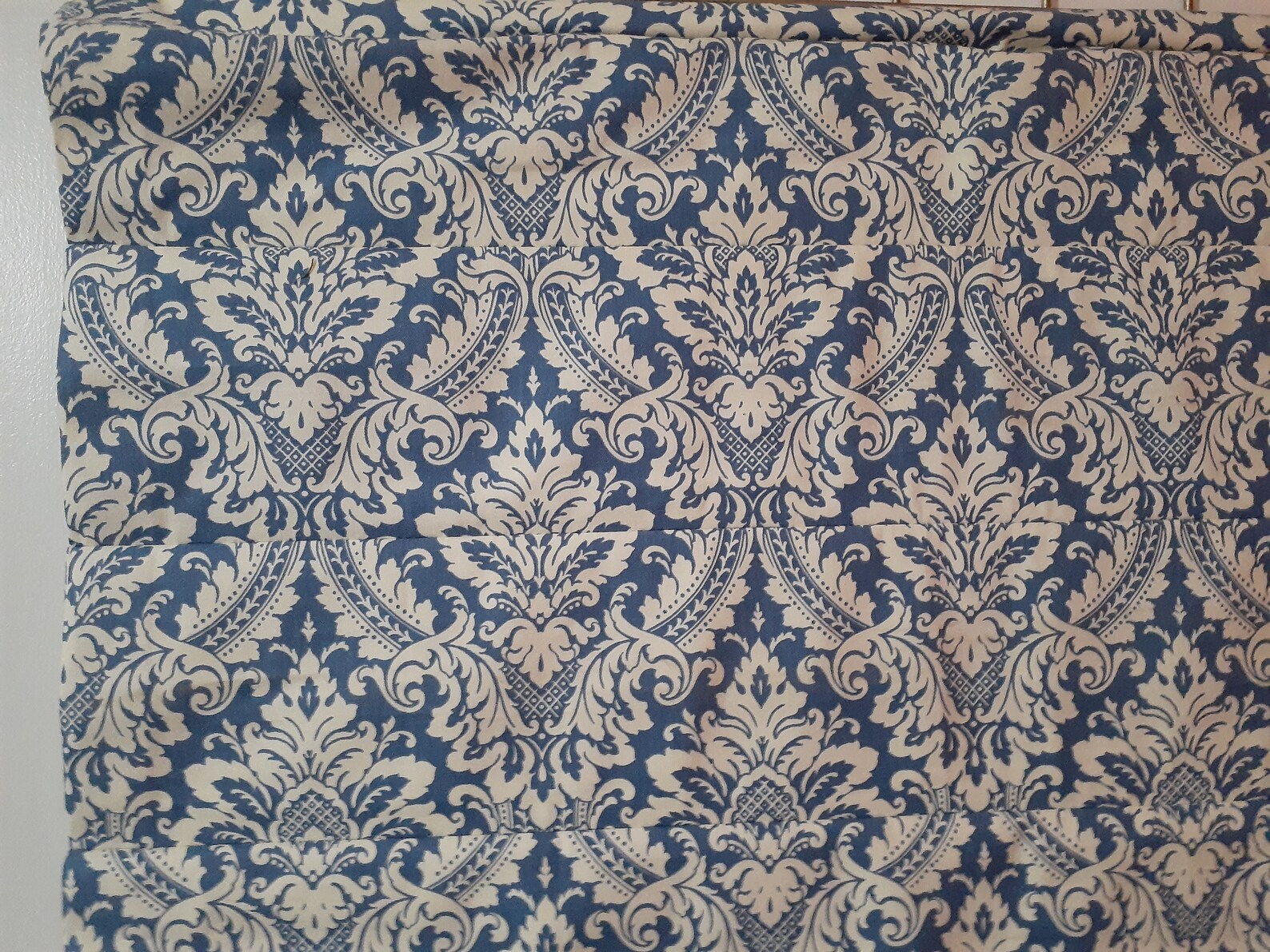 Blindster Roman Fabric Shade Blind-blue & White Cotton-beautifully Done ...