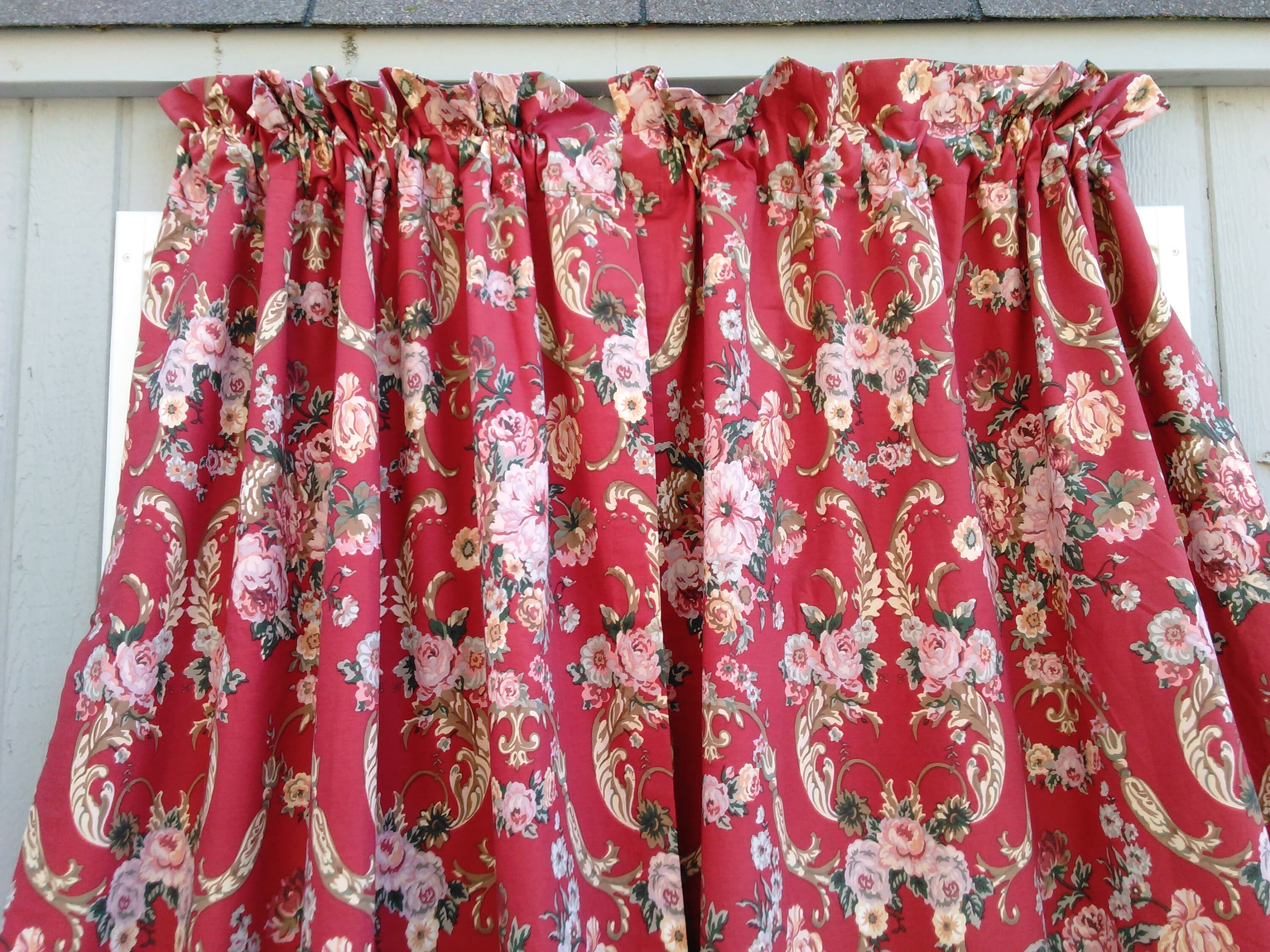 Marseilles by Ralph Lauren RED Drapes and Valances-cotton-88" Long ...