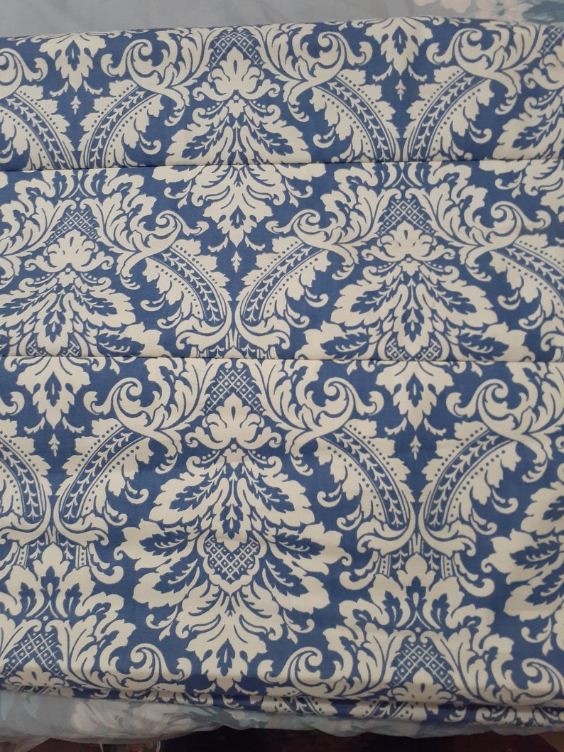 Blindster Roman Fabric Shade Blind-blue & White Cotton-beautifully Done ...