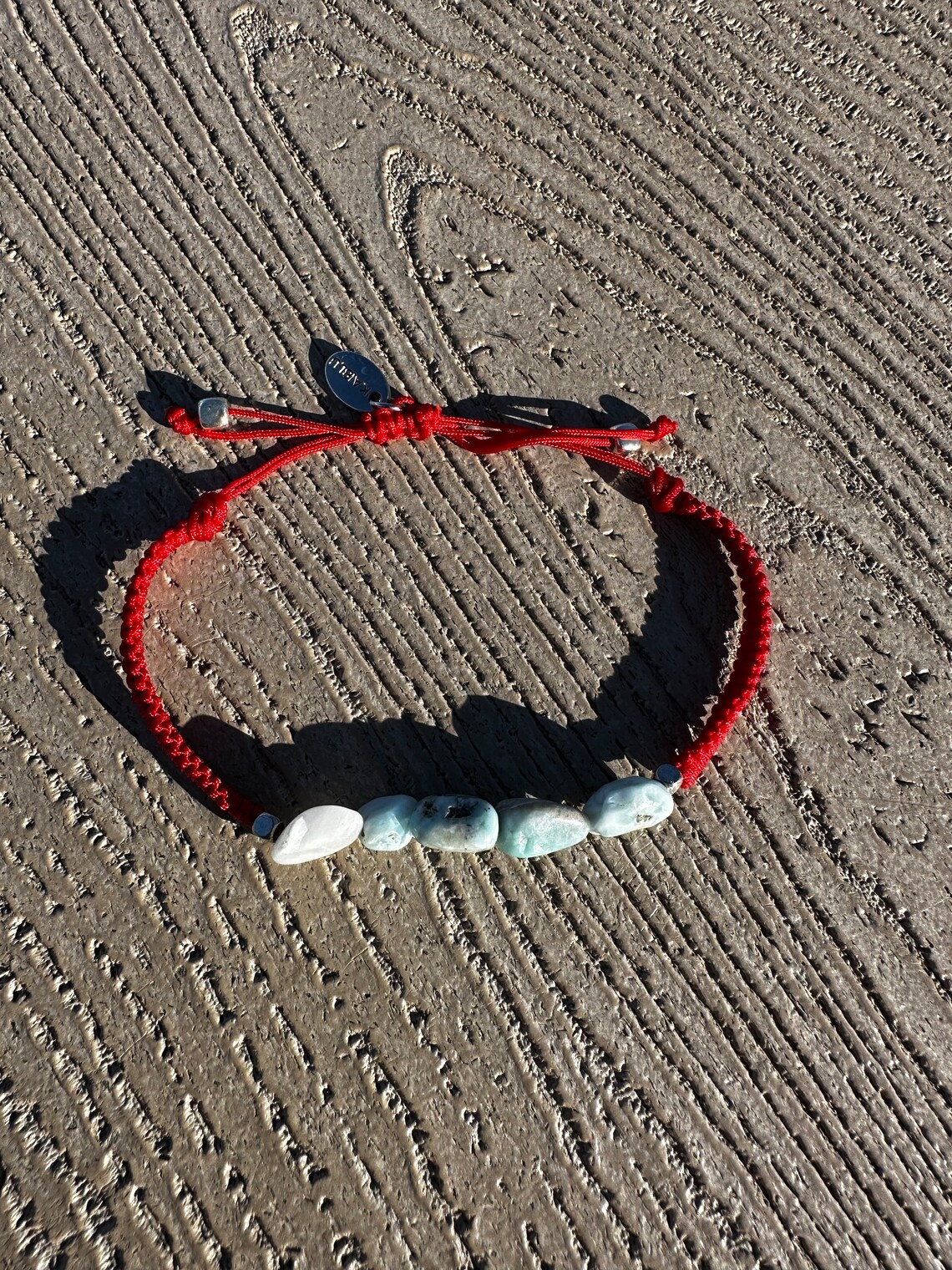 Larimar & Red Surf Bracelet, Healing Gemstone Bracelet - Etsy