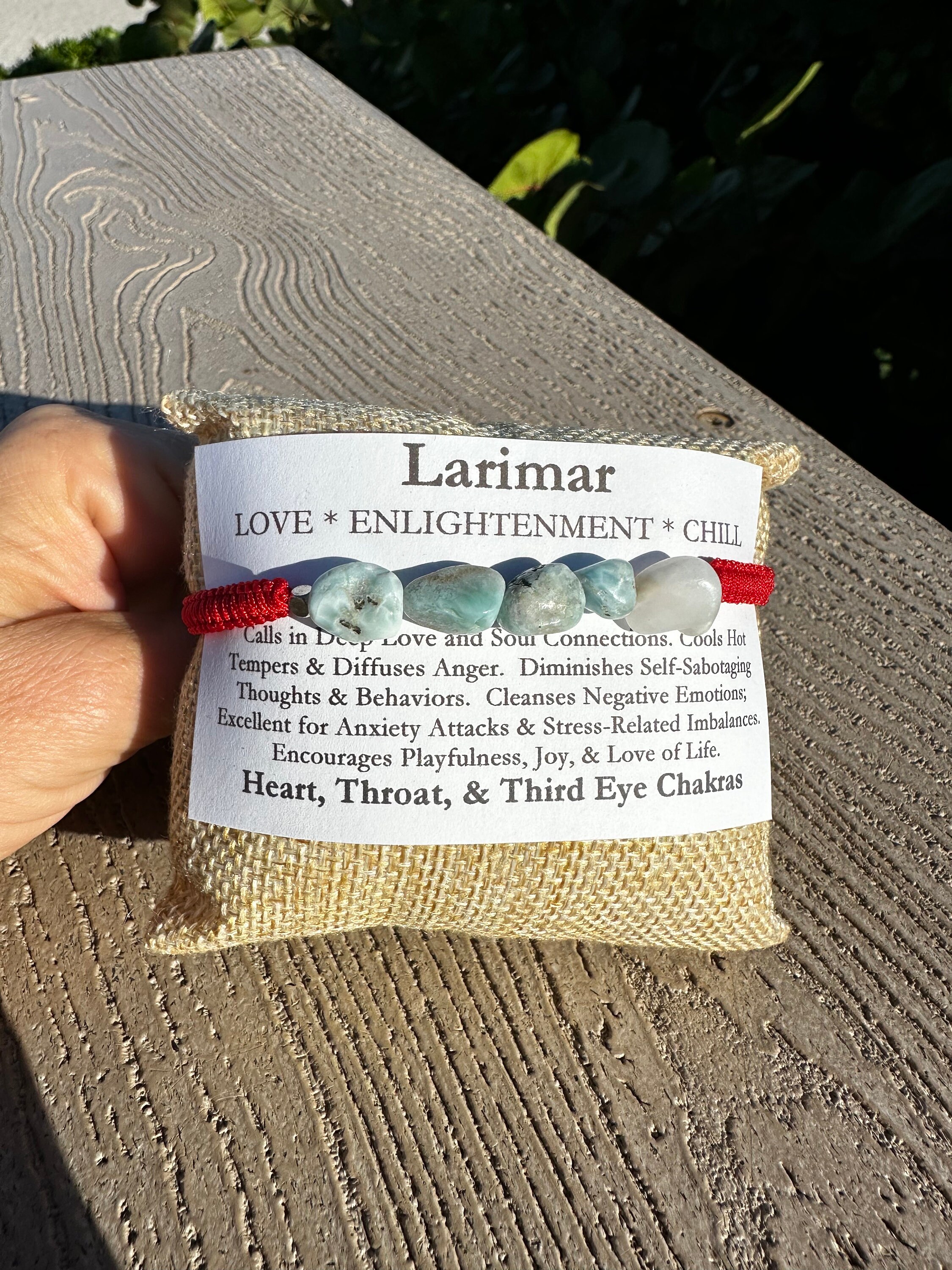 Larimar & Red Surf Bracelet, Healing Gemstone Bracelet - Etsy