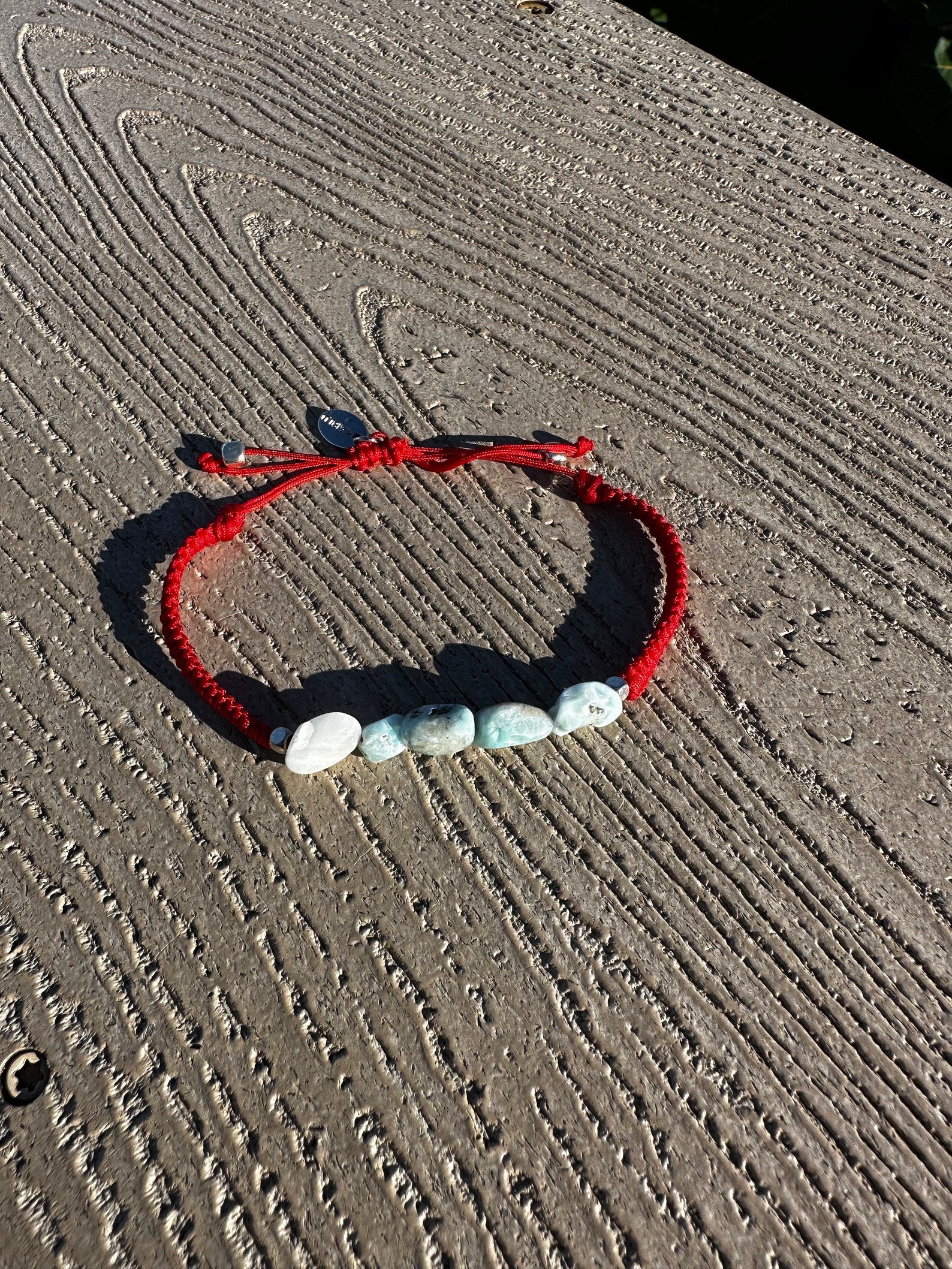 Larimar & Red Surf Bracelet, Healing Gemstone Bracelet - Etsy