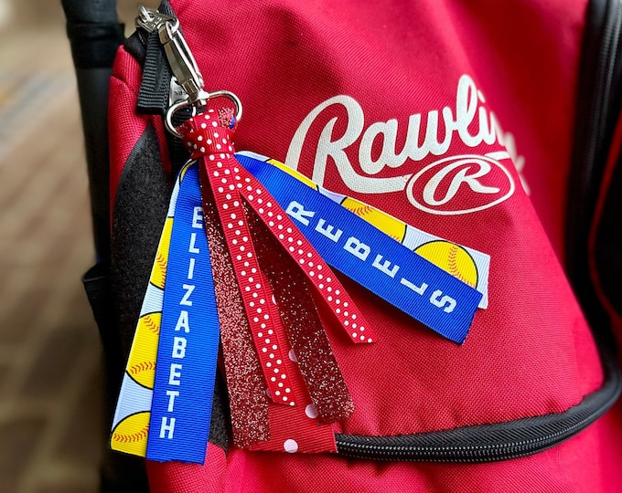 Personalized RIBBON KEYCHAIN Name Key Ring/bag Tag/zipper Pull/purse ...