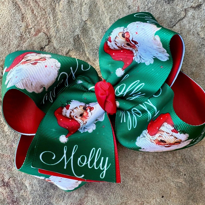 Santa Hair Bow - Etsy