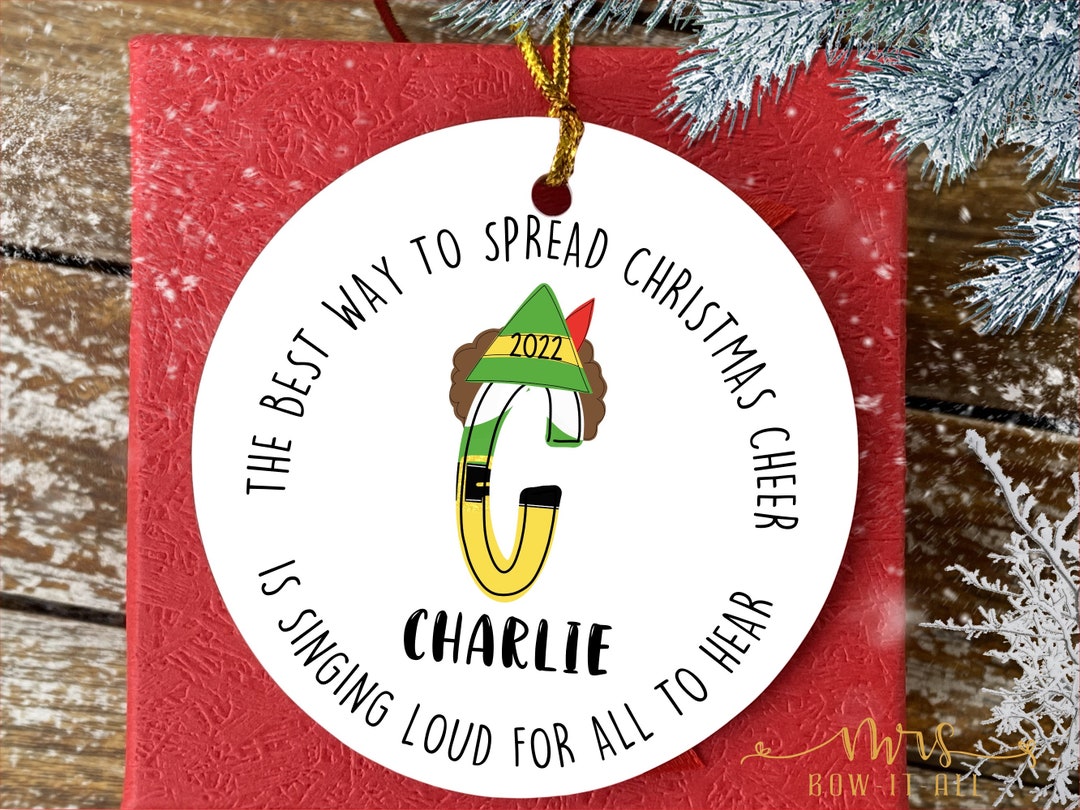 Personalized Acrylic Round Elf Christmas Ornament, Custom Buddy ...