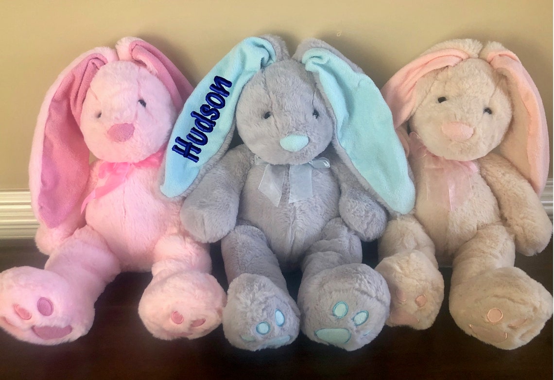 Personalized Large Easter Bunny Kids Stuffed Animal Plush | Etsy