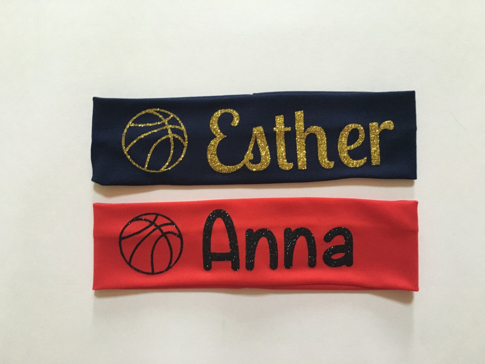 Basketball Monogrammed Stretch Headbands…sports Personalized Glitter ...