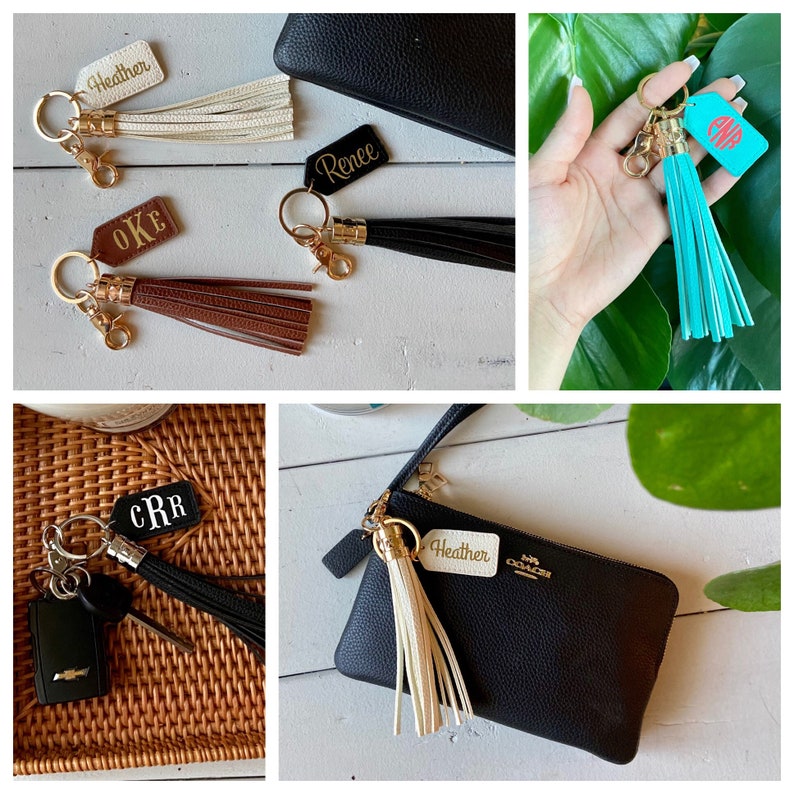 Monogrammed Tassel Keychainpersonalized Monogram Key - Etsy