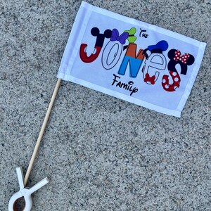 Personalized Family Name Stroller Flag, Amusement Theme Park Sign for ...